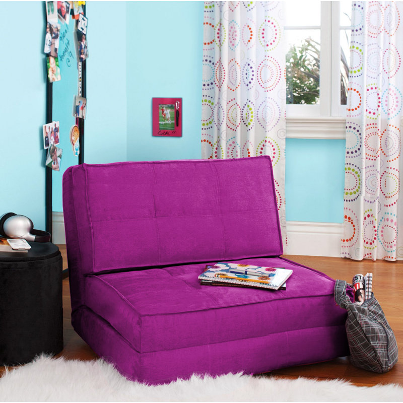 Convertible Flip Lounge Chair Purple Polyester